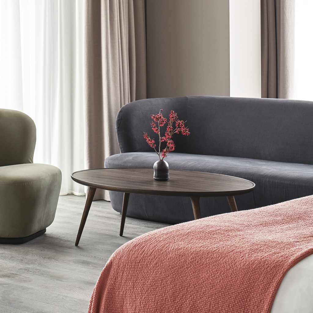 Accent Oval Lounge Table | Matt Lacquered Oak | by Space Copenhagen ...