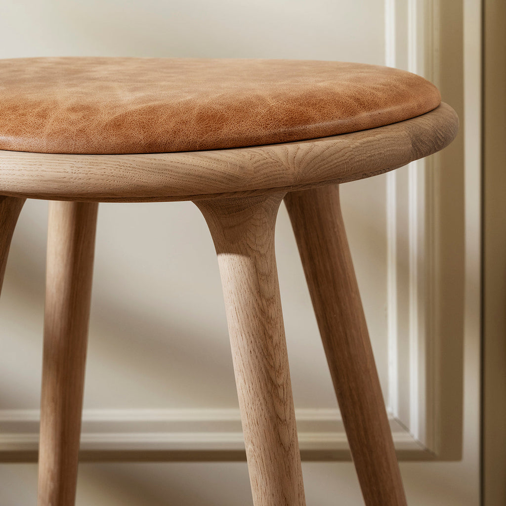 High Stool | Soaped oak | 74 cm | by Space Copenhagen | Mater® | USA